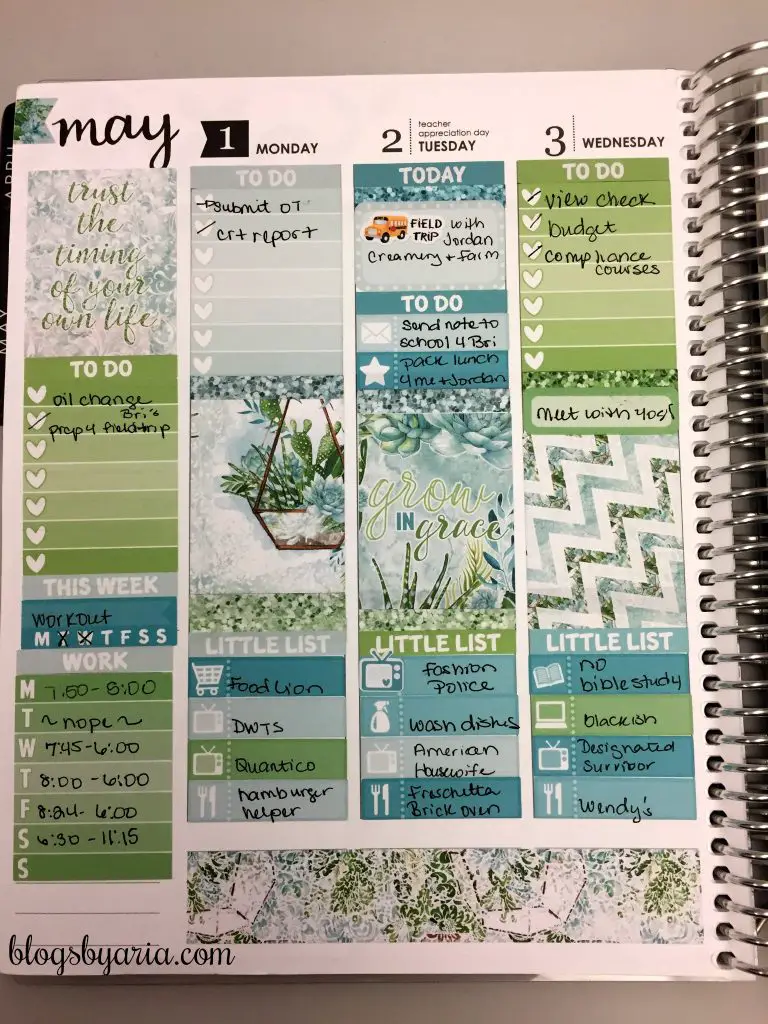 May Monthly Planner Spreads - Blogs by Aria