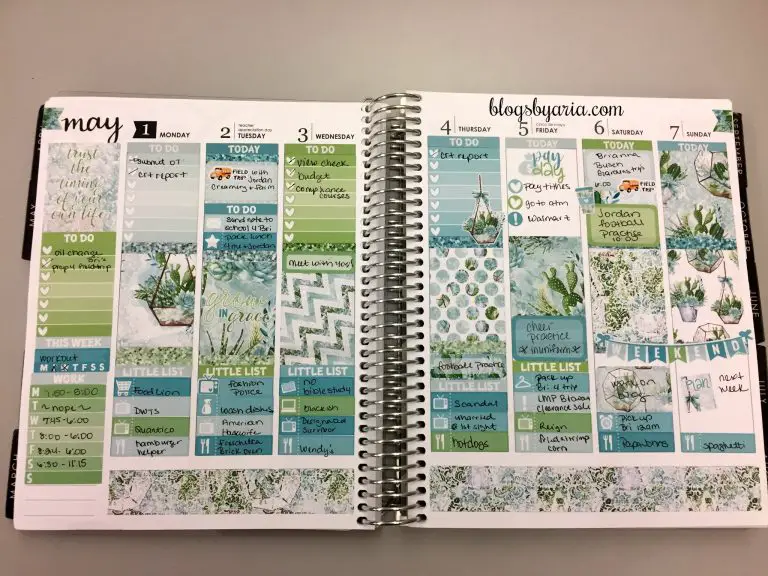 May Monthly Planner Spreads - Blogs by Aria