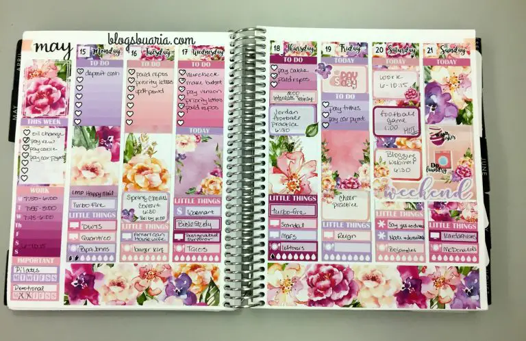 May Monthly Planner Spreads - Blogs by Aria