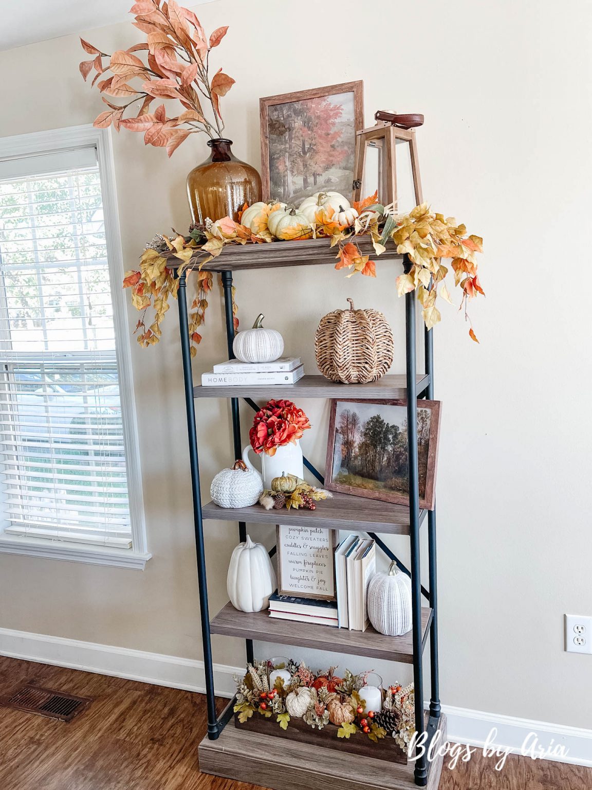 Fall Decorating Ideas | Bookcase and Console Table - Blogs by Aria