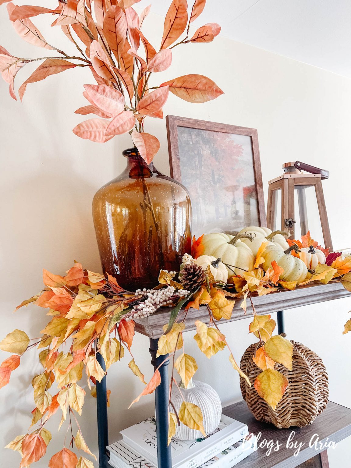 Fall Decorating Ideas | Bookcase and Console Table - Blogs by Aria