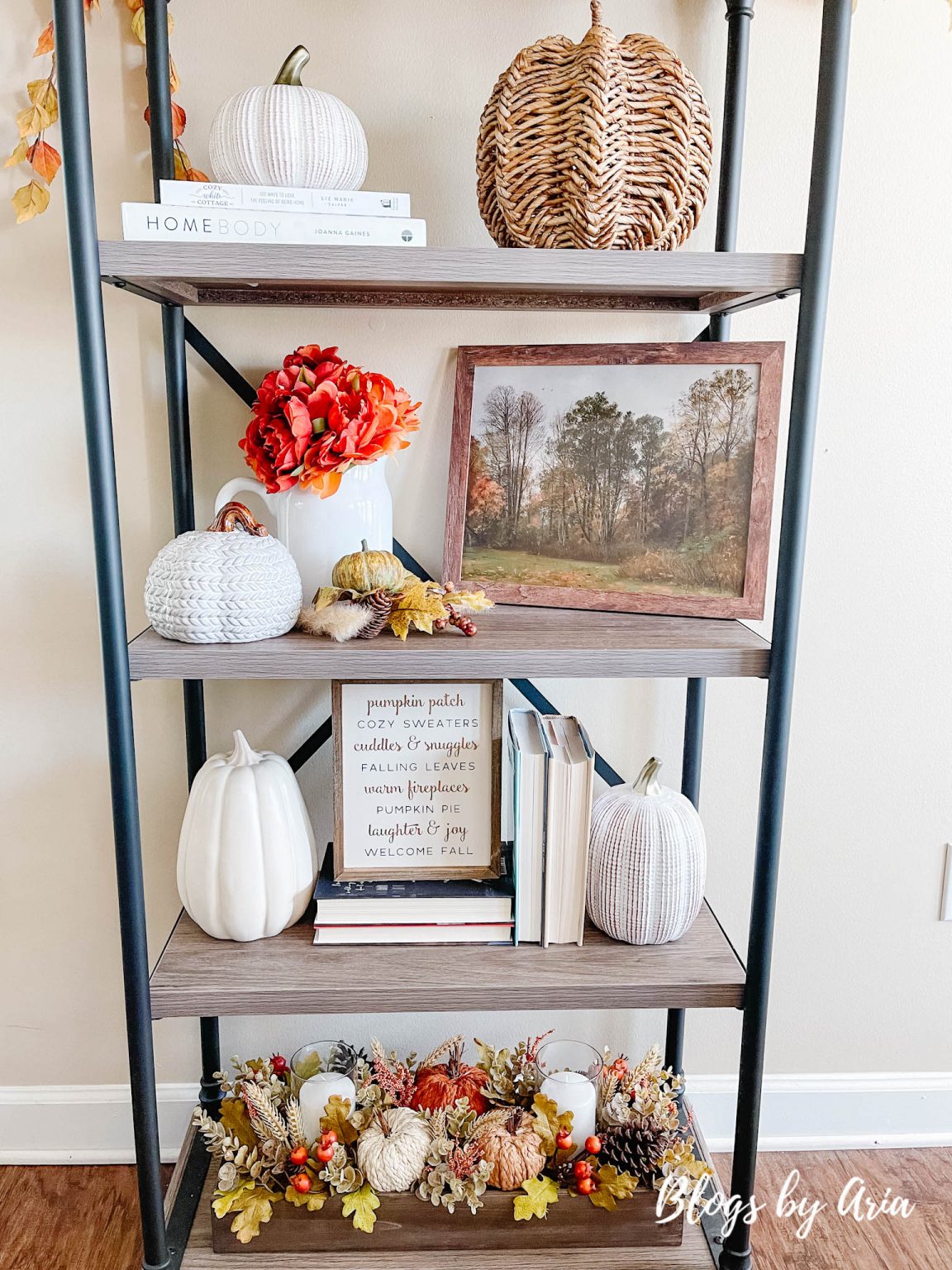 Fall Decorating Ideas | Bookcase and Console Table - Blogs by Aria