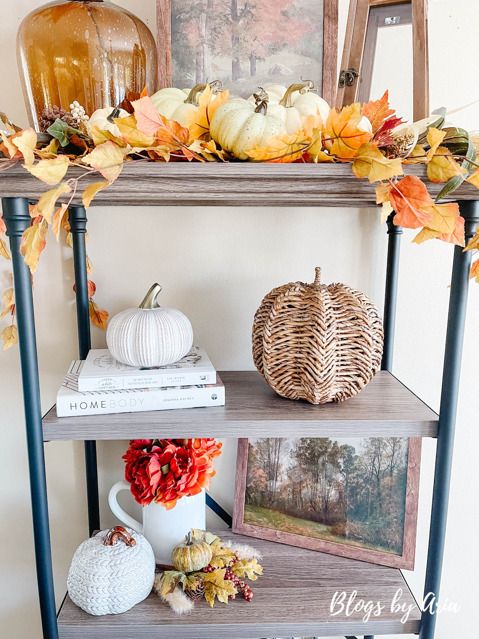 Fall Decorating Ideas | Bookcase and Console Table - Blogs by Aria