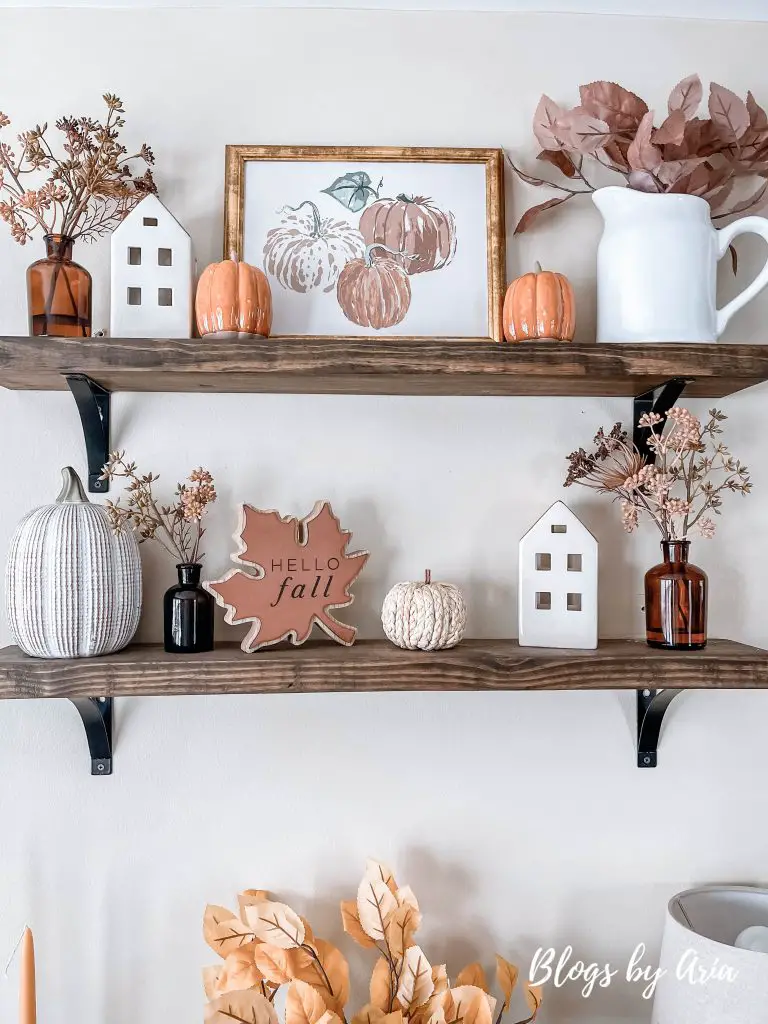 Fall Styled Floating Shelves - Blogs by Aria